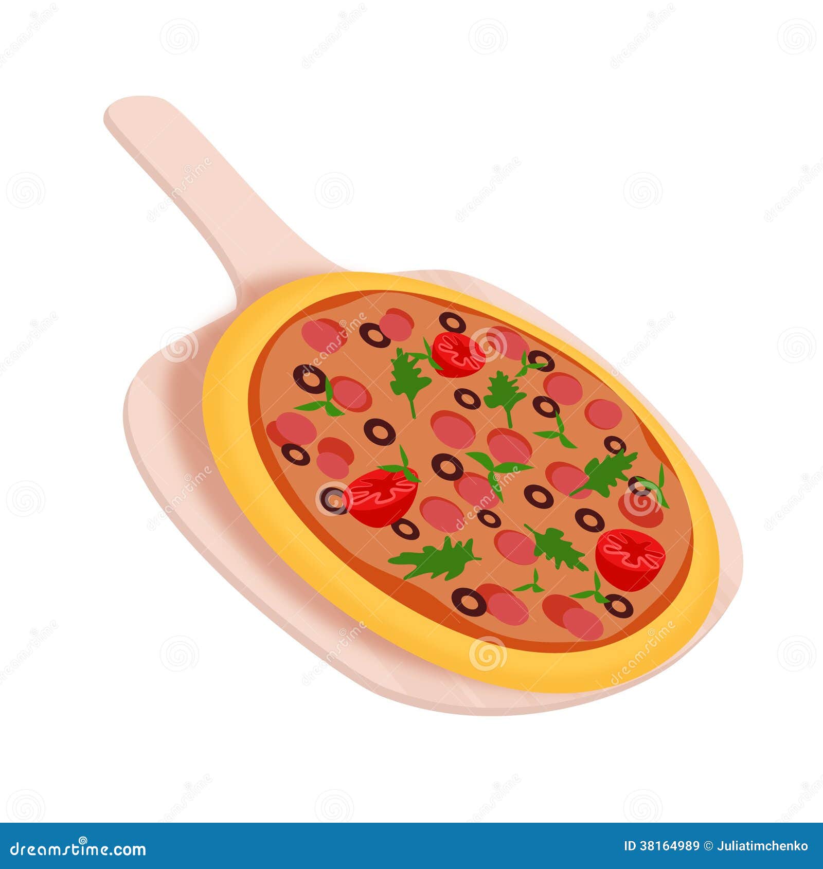 Pepperoni Pizza With Rich Toppings Cartoon Vector | CartoonDealer.com ...