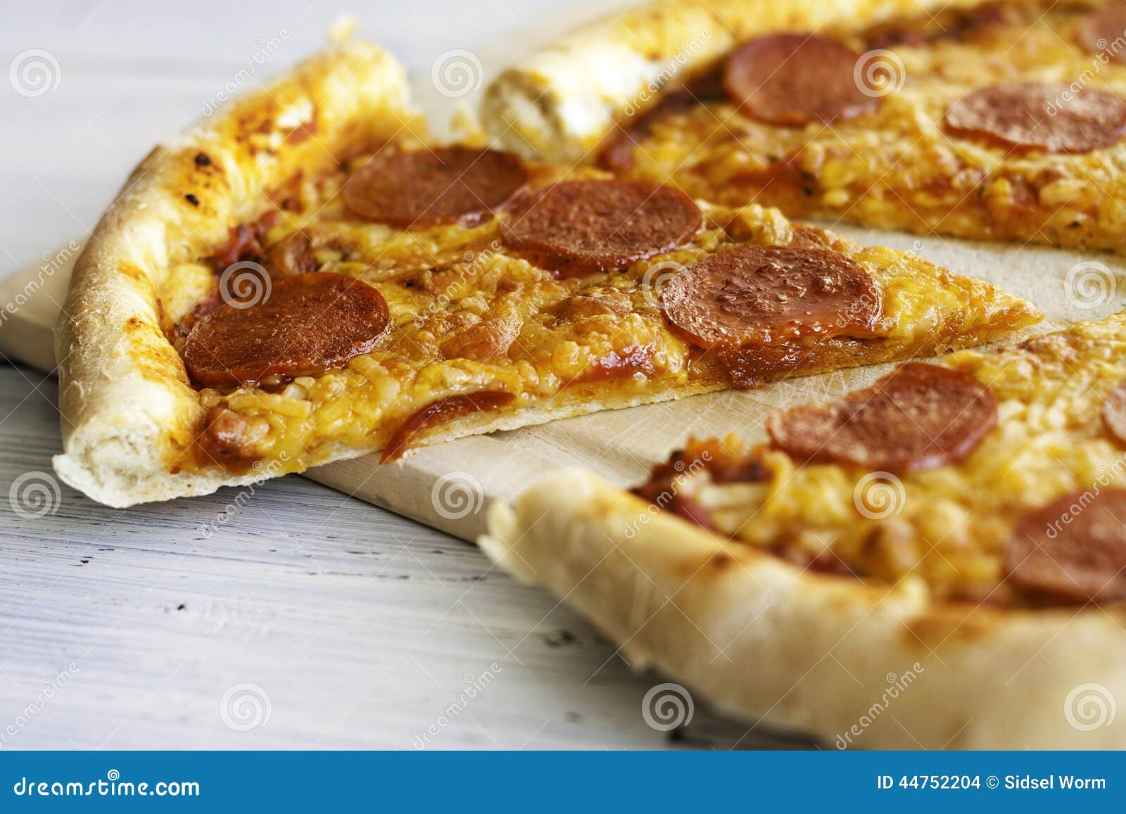 Pepperoni pizza stock photo. Image of pepperoni, slice - 44752204