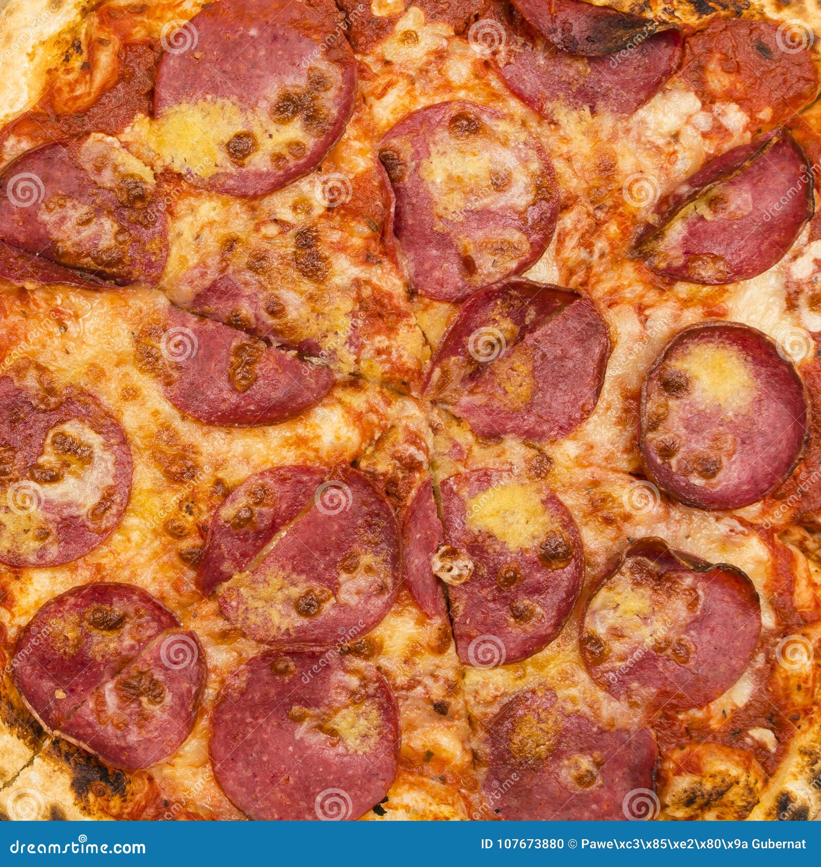 Pepperoni pizza closeup. stock photo. Image of bomb - 107673880
