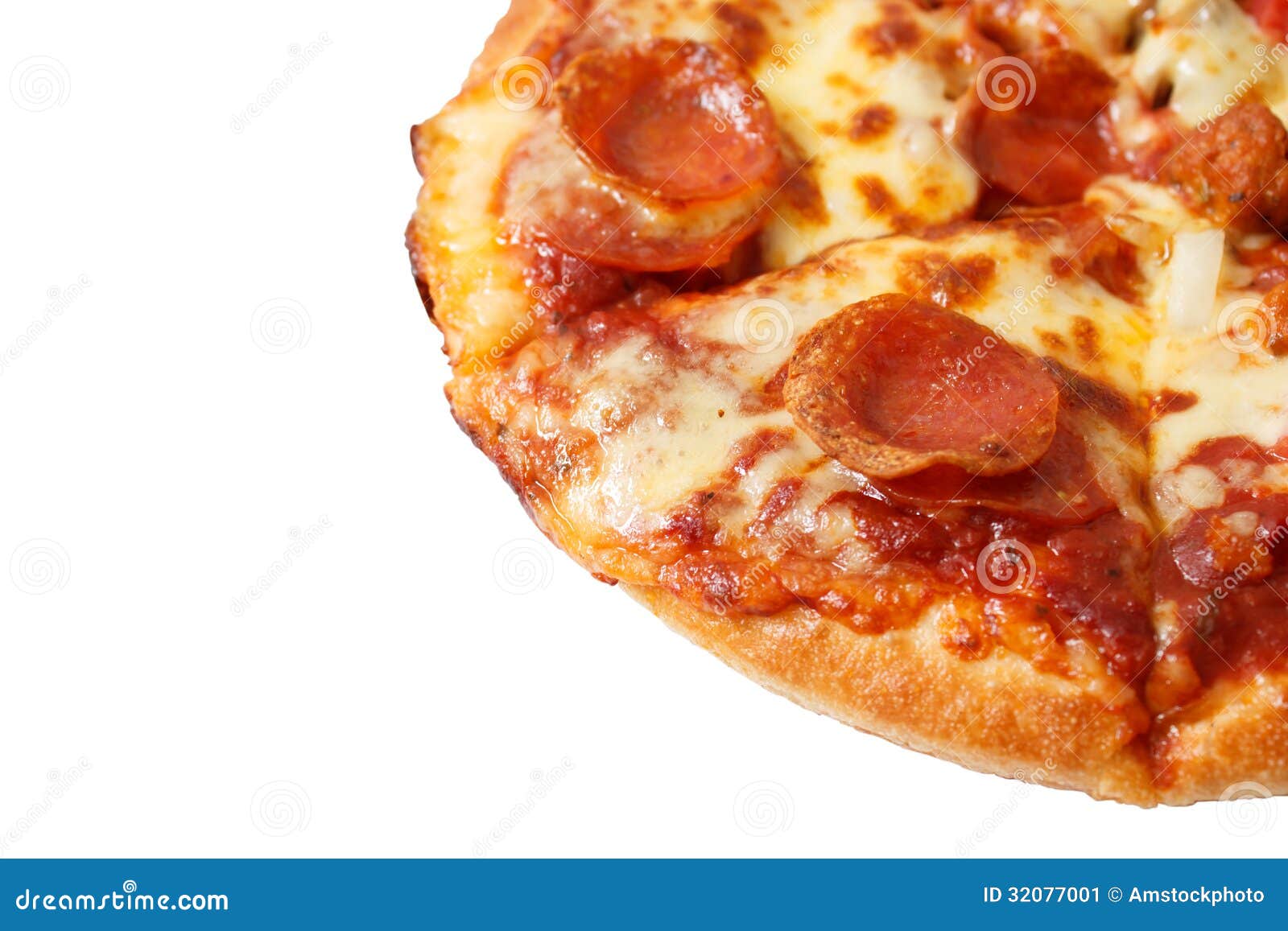 Pepperoni Pizza Isolated On White Background Stock Image - Image of ...