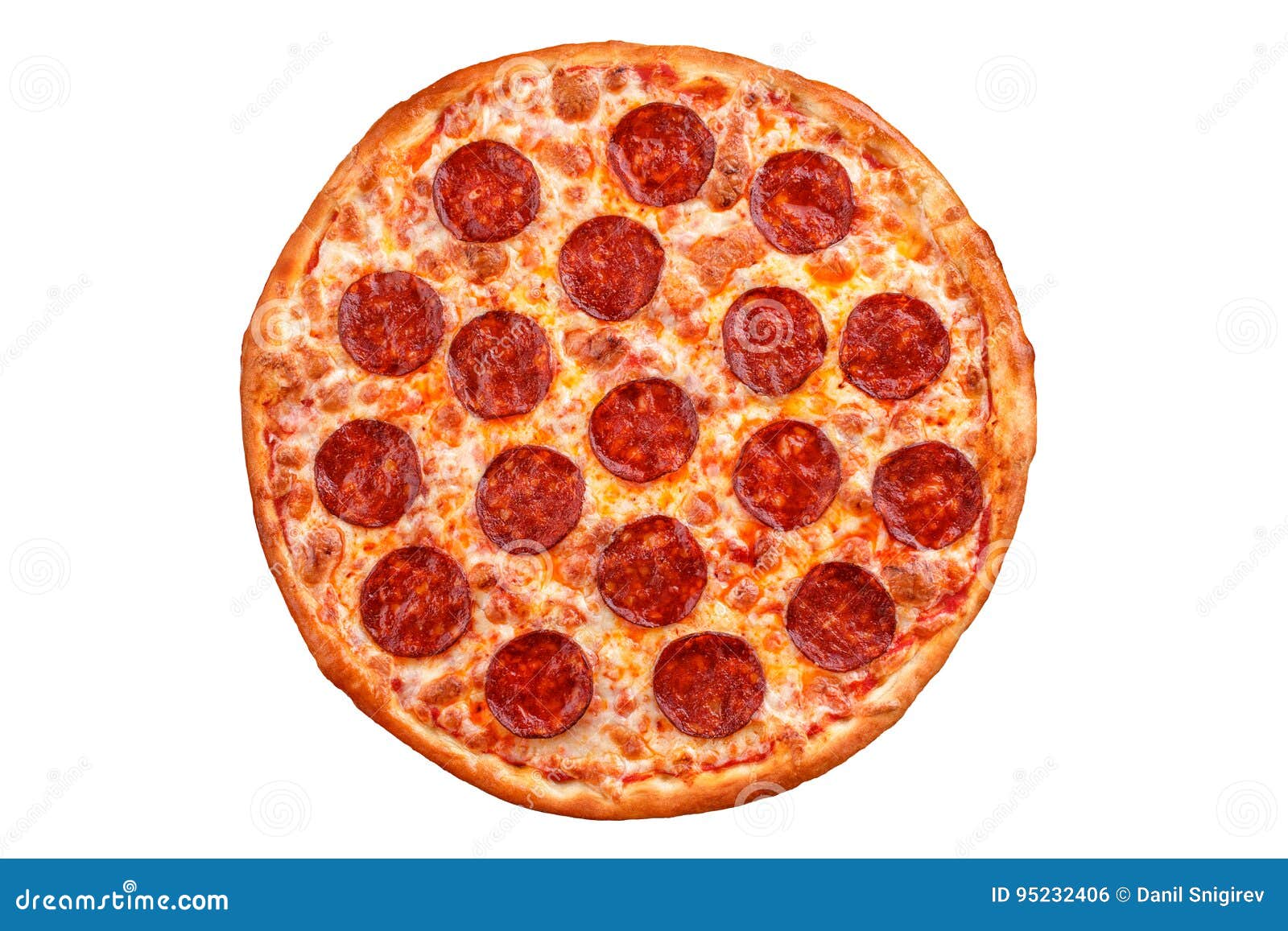 Pepperoni Pizza. Italian Pizza On White Background. Royalty-Free Stock ...