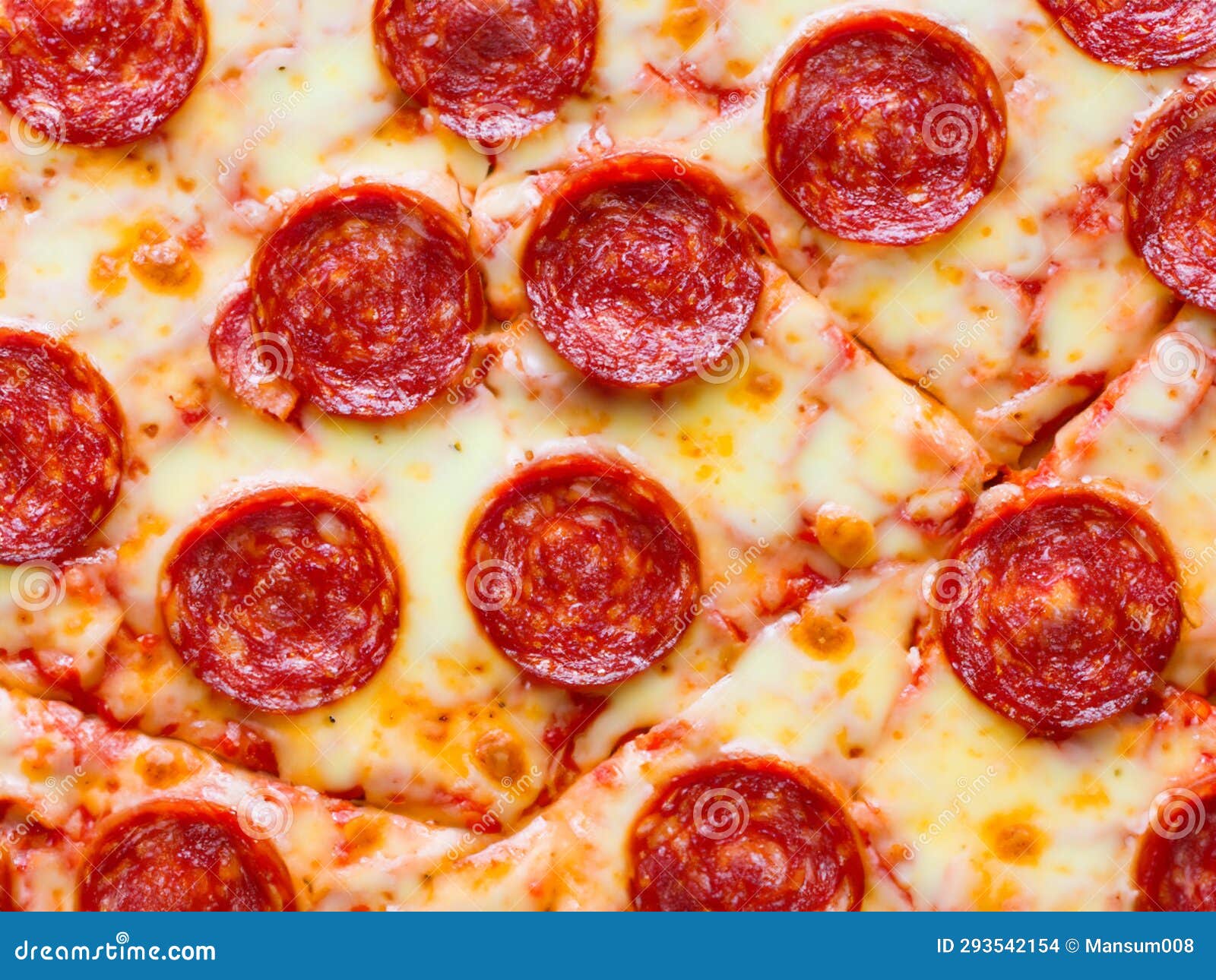 Pepperoni Pizza with Mozzarella Cheese and Salami Stock Photo - Image ...