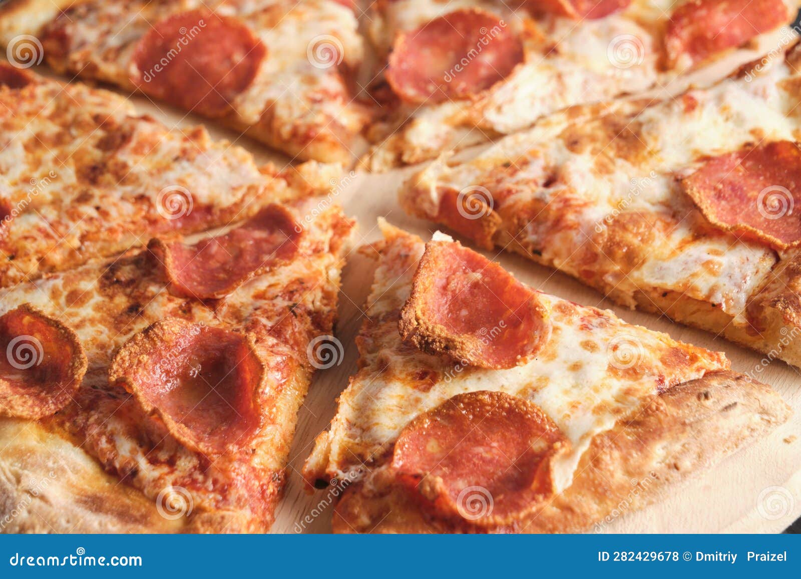 Pepperoni Pizza with Sausage Closeup. Stock Photo - Image of salami ...