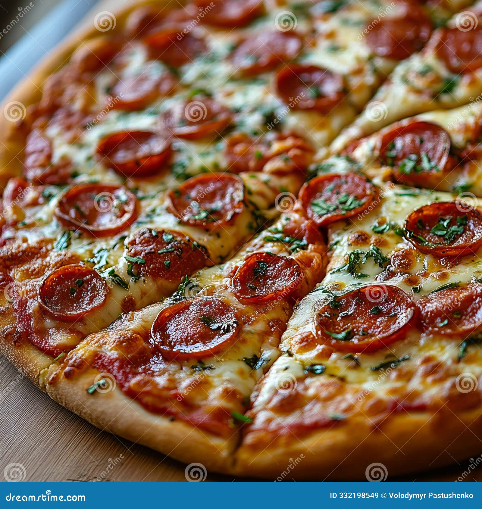 A Pepperoni Pizza with a Slice Missing from it Stock Image - Image of ...
