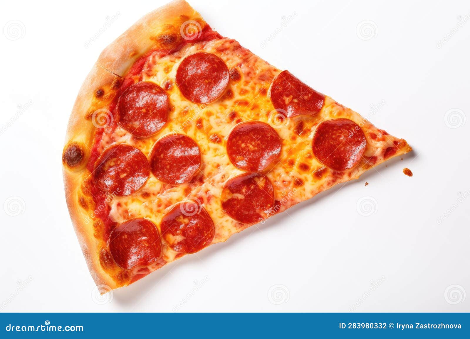 Pepperoni Pizza Slice On White Background Top View Stock Photography ...