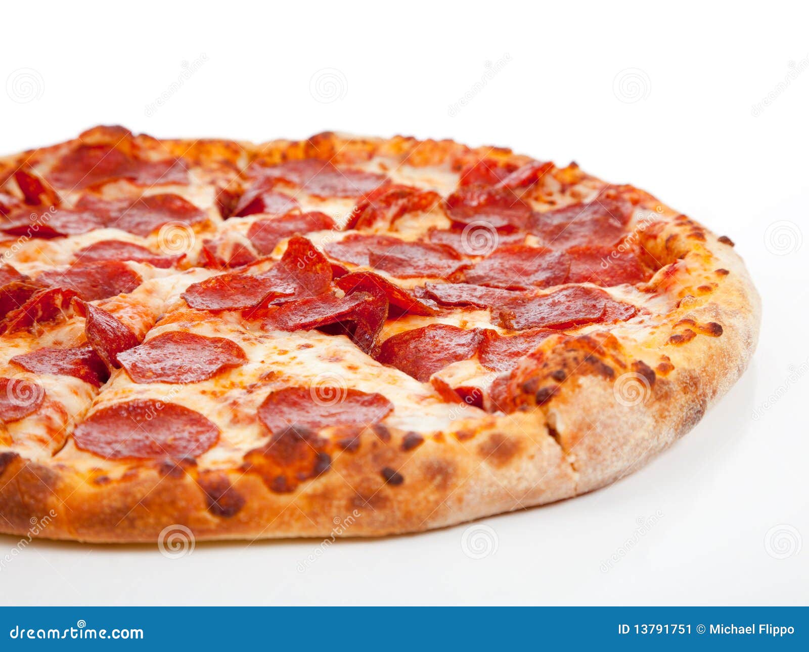 Pepperoni Pizza On A White Background Stock Image - Image: 13791751
