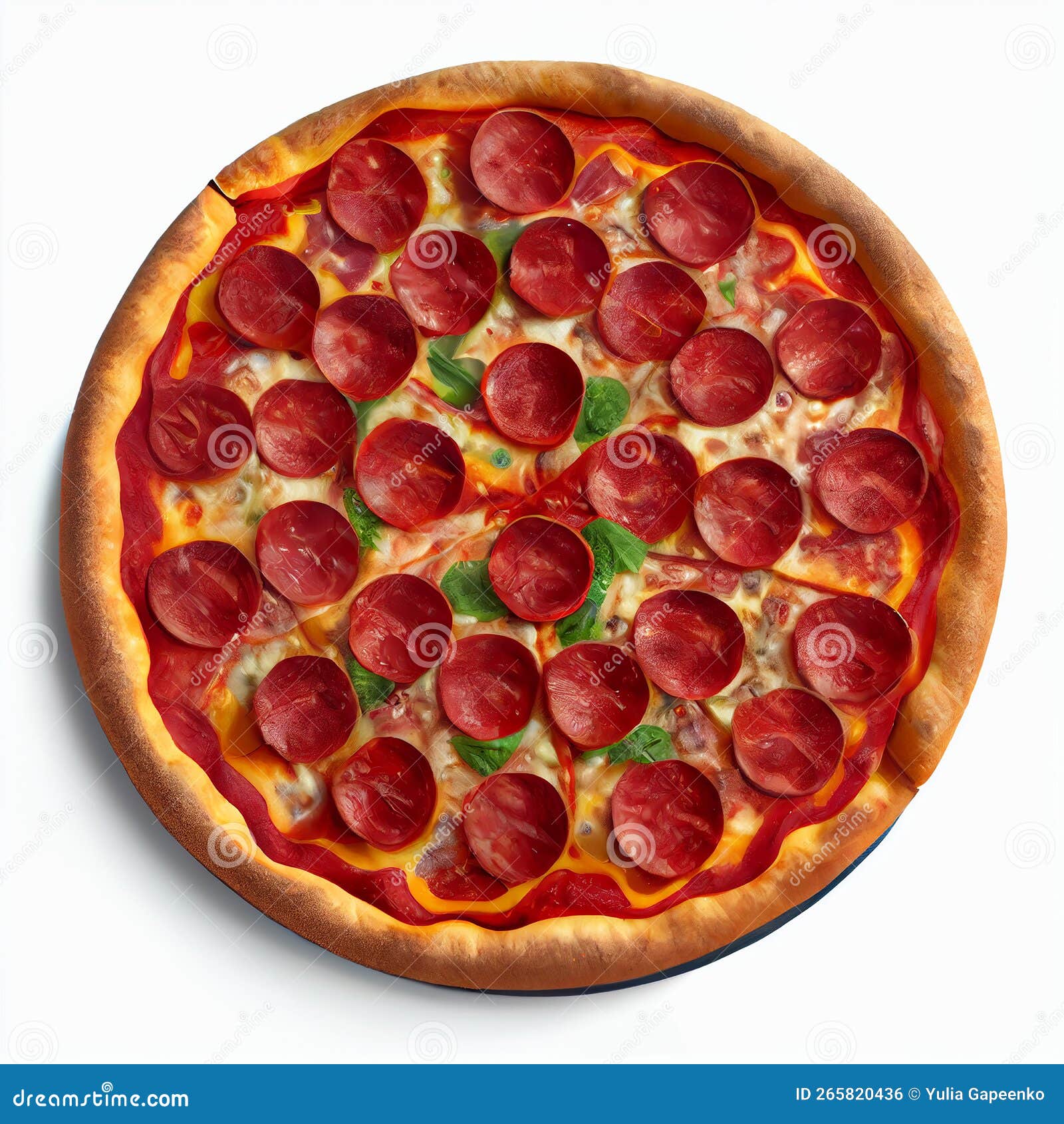 Pepperoni Pizza on White Background. Illustration Generative AI Stock ...