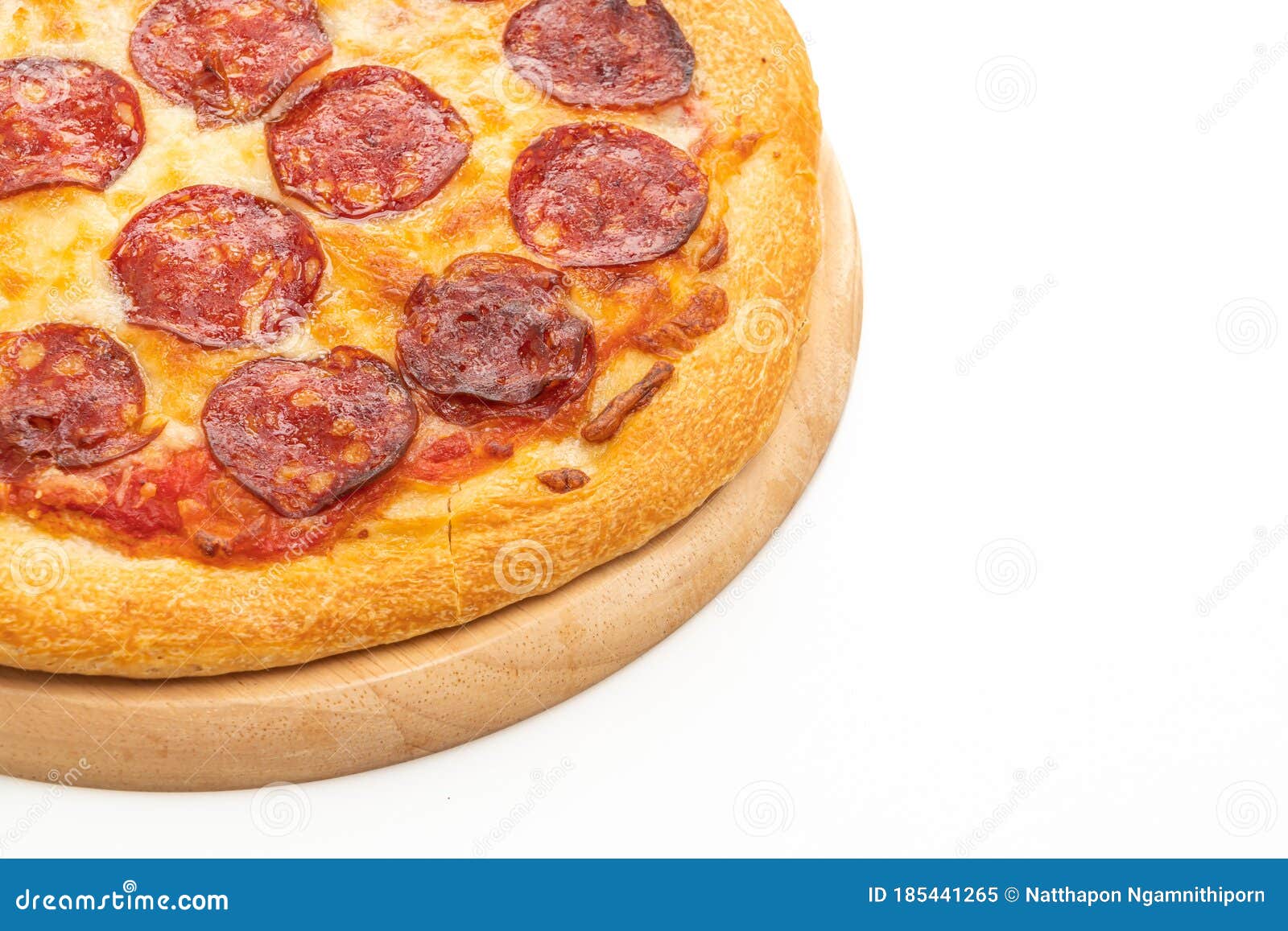 Pepperoni Pizza on White Background Stock Image - Image of dinner ...