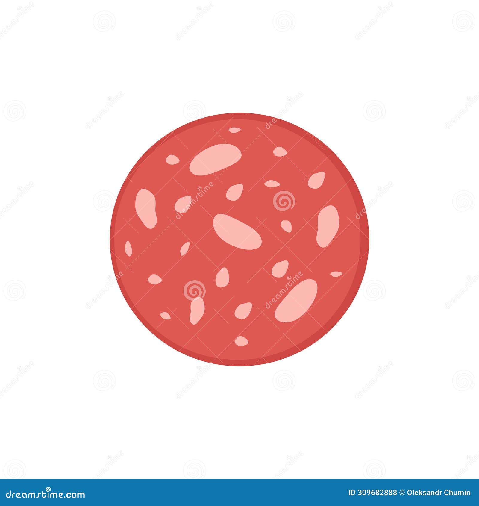 Pepperoni Slice Flat Vector Illustration Stock Vector - Illustration of ...