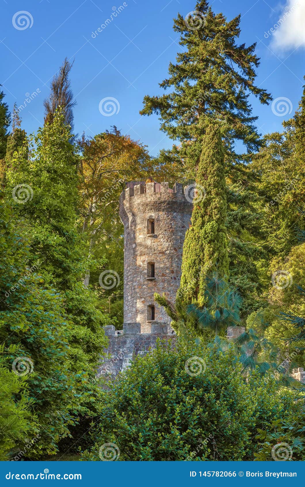 Pepperpot Tower in Powerscourt Gardens, Ireland Stock Photo - Image of ...