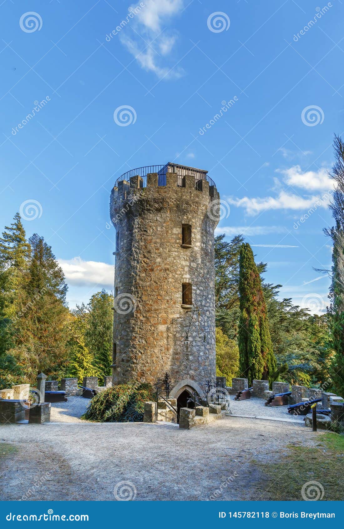 Pepperpot Tower in Powerscourt Gardens, Ireland Stock Photo - Image of ...
