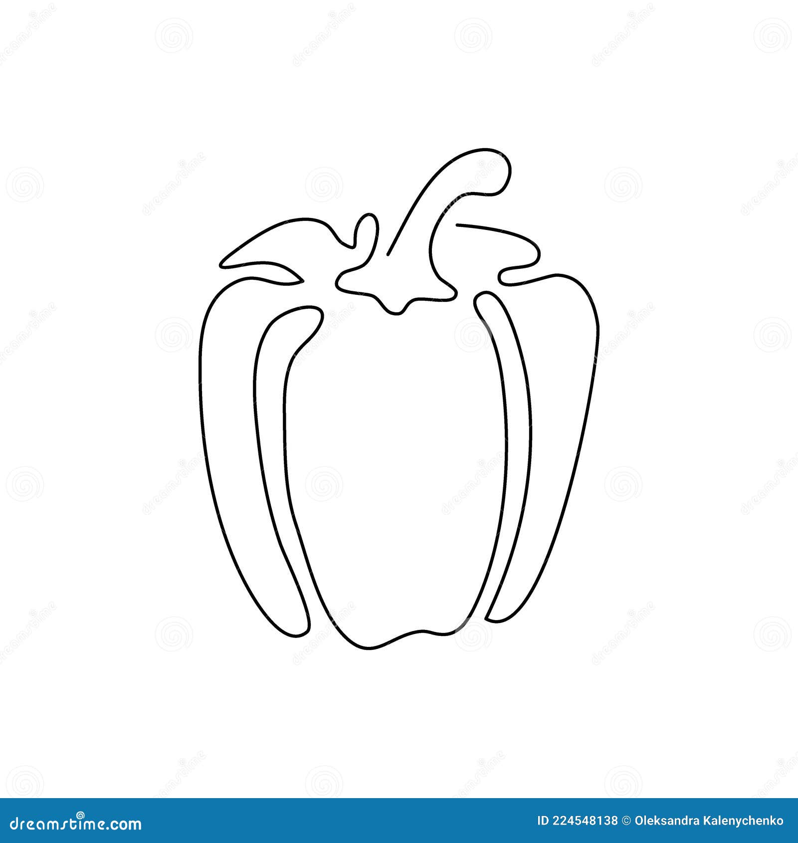 Peppers Continuous Line Drawing. One Line Art Of Bell Pepper, Vegetable ...