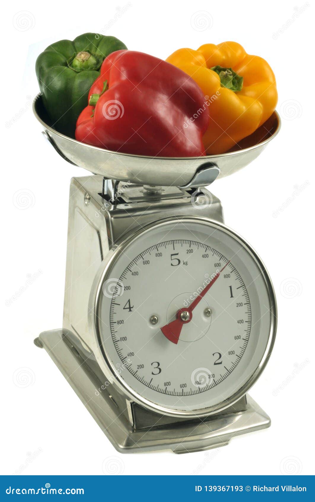 Peppers of Different Colors on a Kitchen Scale Stock Image - Image of ...