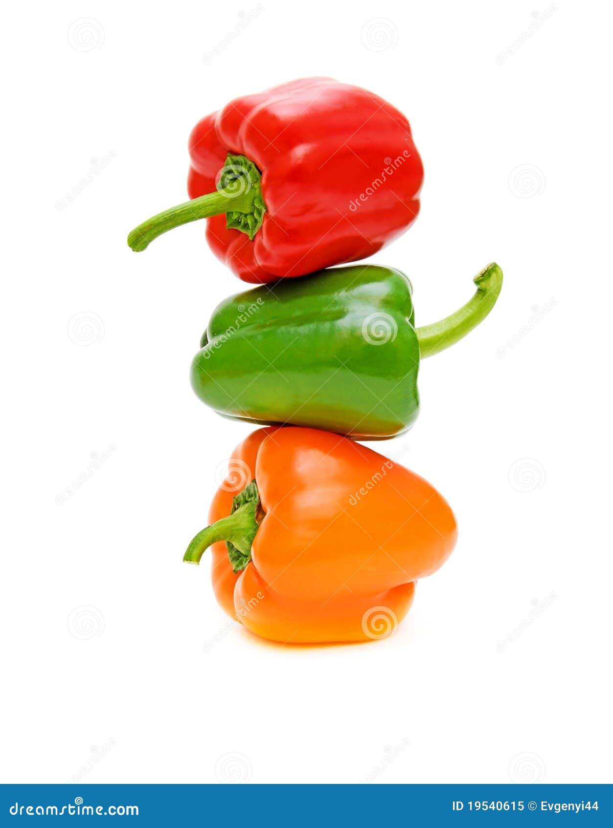 Peppers of Different Colors on a White Background Stock Image - Image ...