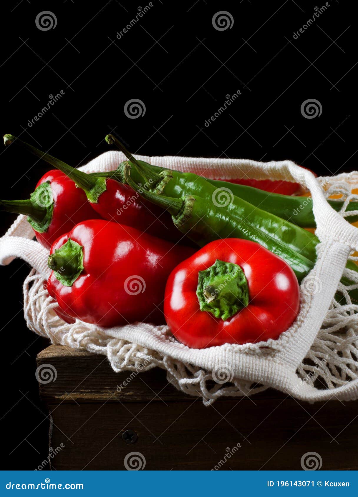 Peppers of Different Sorts in the Mesh Bag Stock Image - Image of ...
