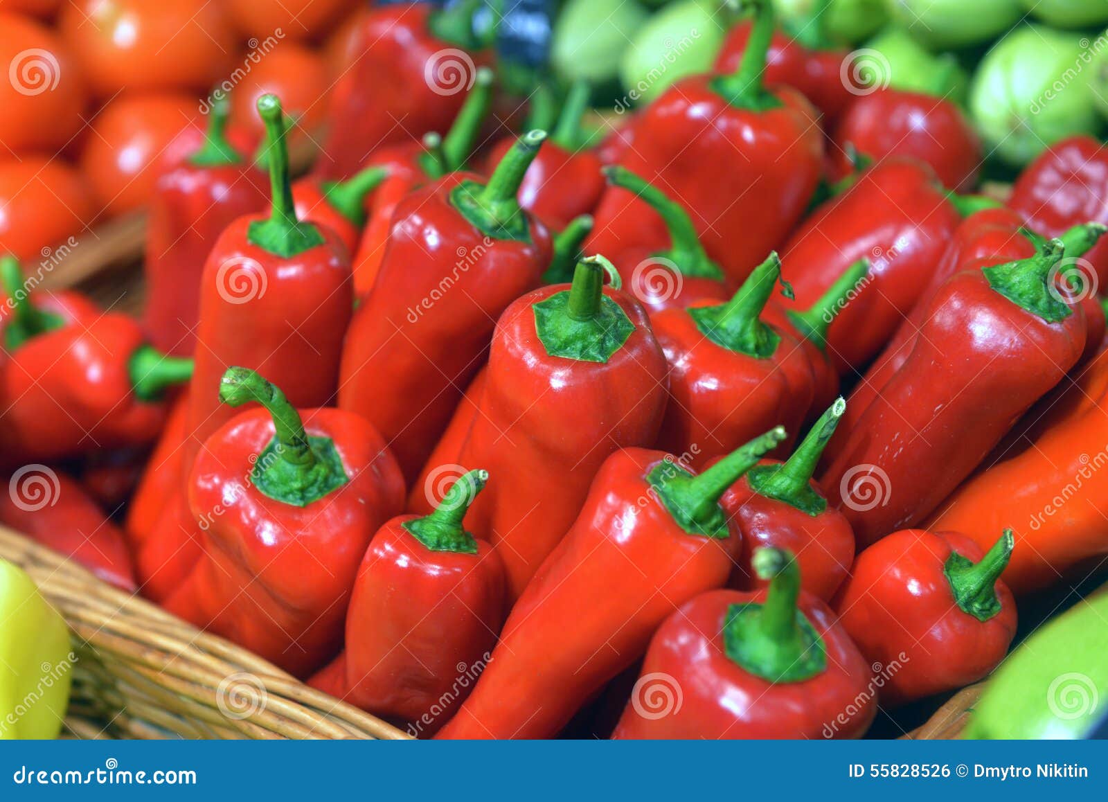 Peppers on display stock photo. Image of market, stack - 55828526