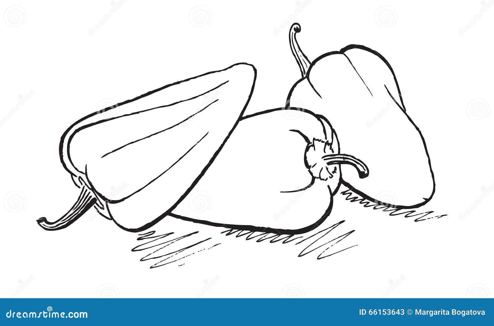 Peppers stock vector. Illustration of three, hand, painting - 66153643