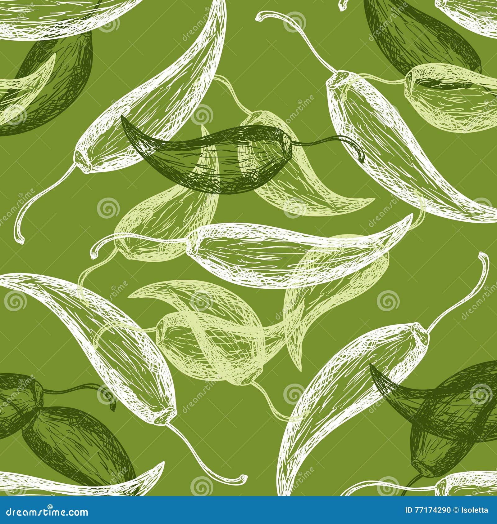 Peppers seamless pattern stock vector. Illustration of chilli - 77174290