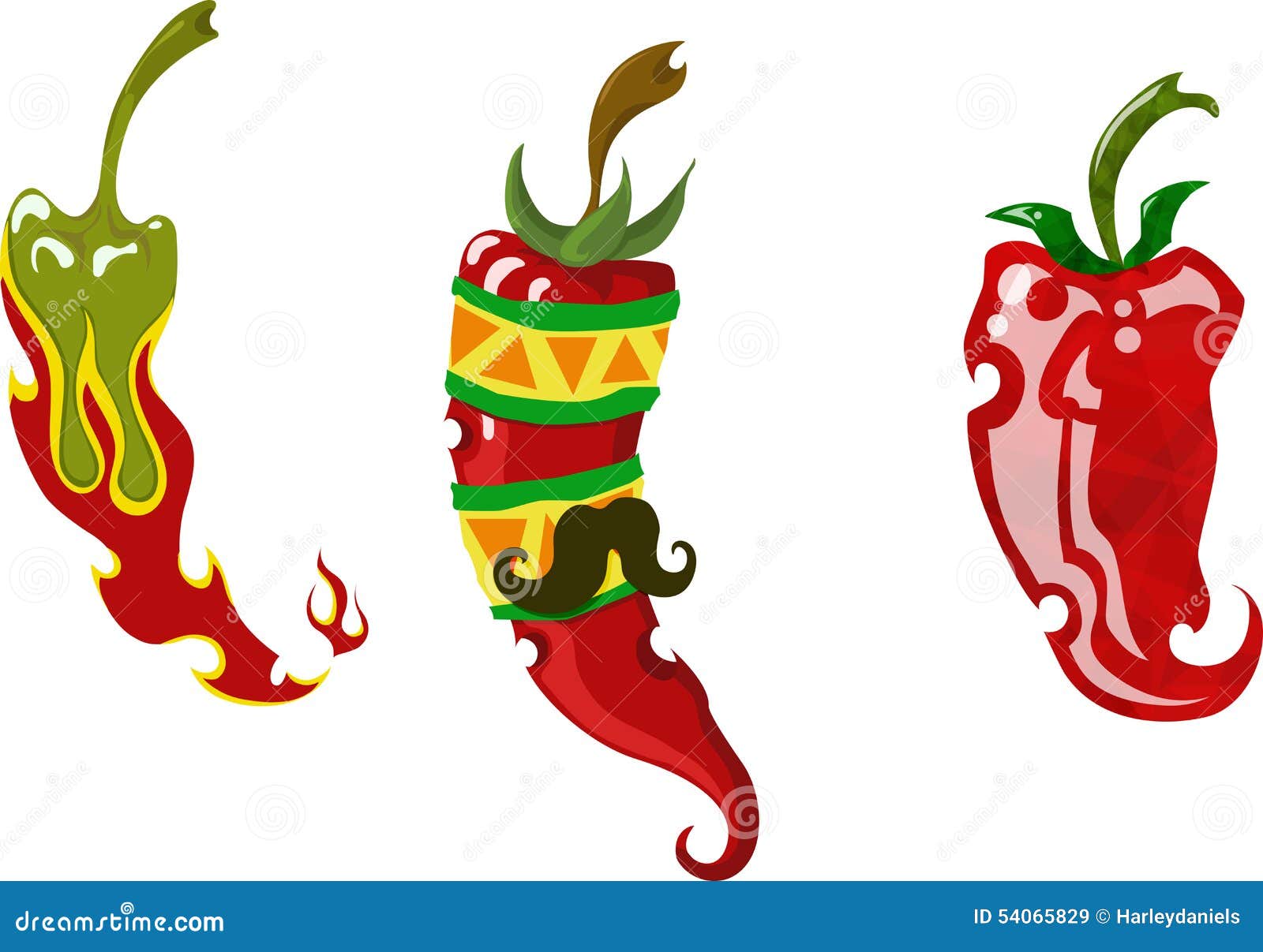 Red Peppers Cartoon Vector | CartoonDealer.com #1285001