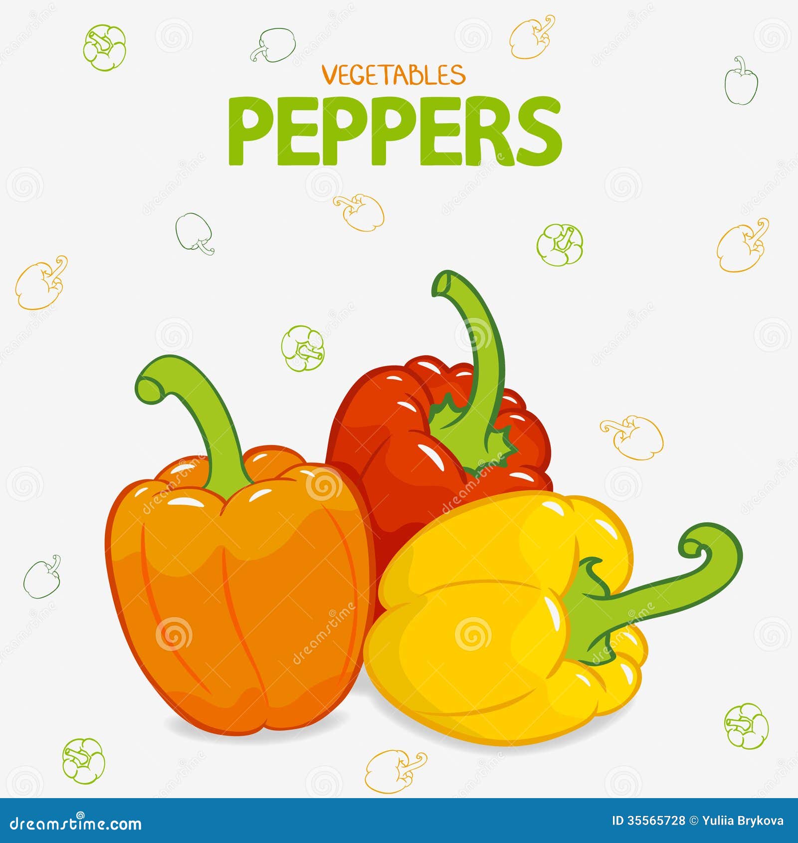 Peppers sweet stock vector. Illustration of yellow, white - 35565728