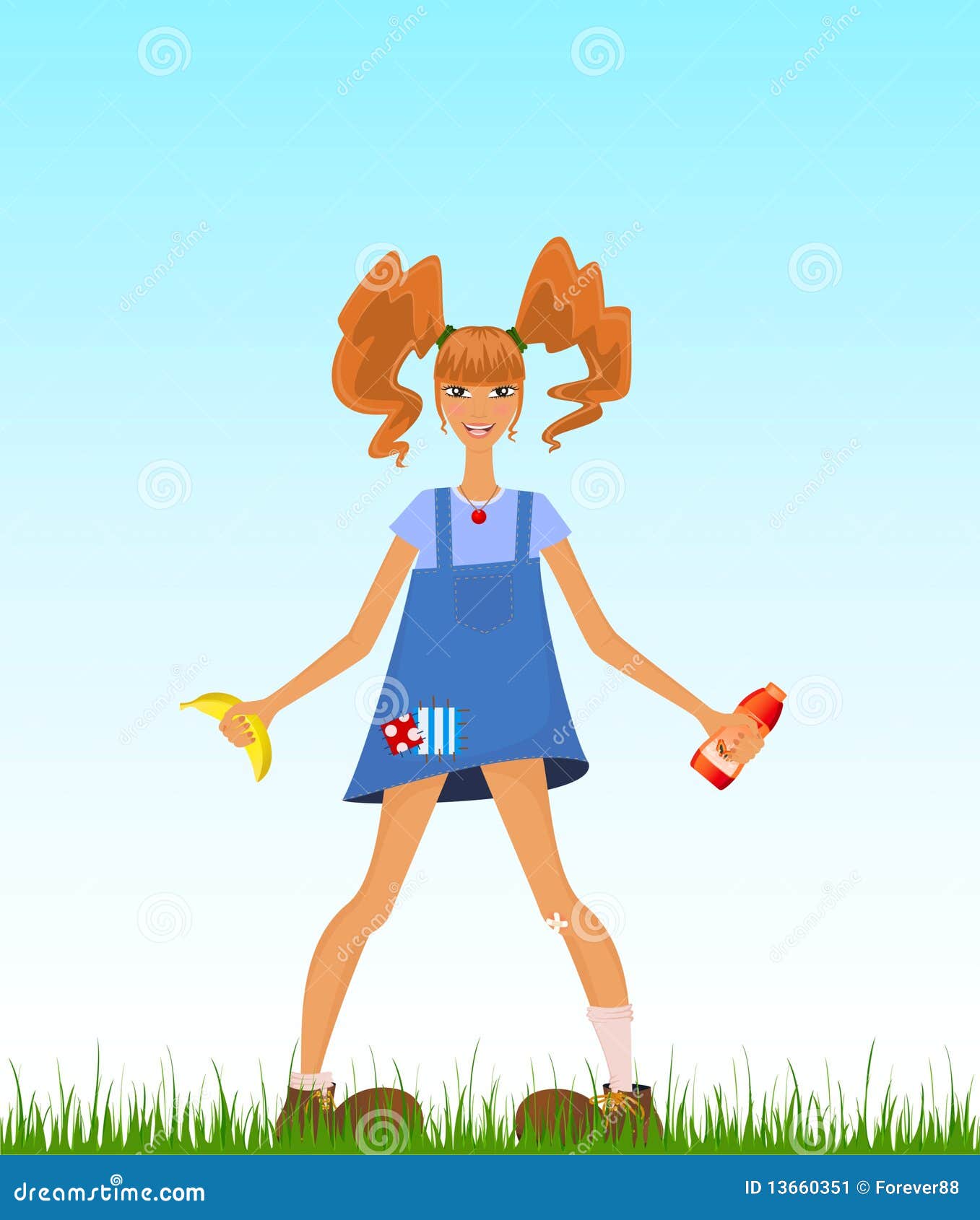 Peppi Longstocking stock vector. Illustration of drawing - 13660351