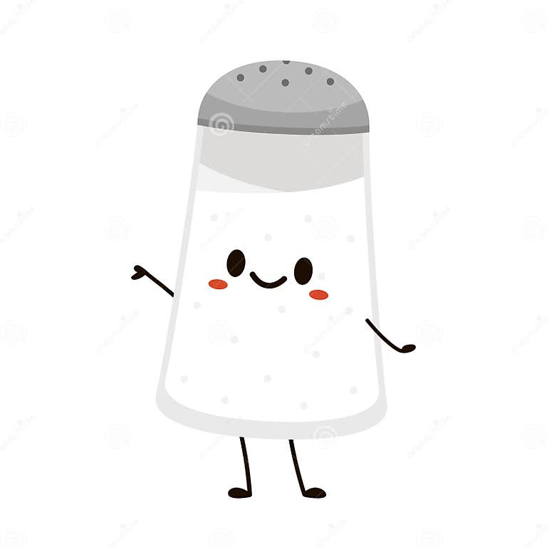 Salt Shaker Vector. Cute Cartoon Salt Shaker Couple with Smiling Faces ...