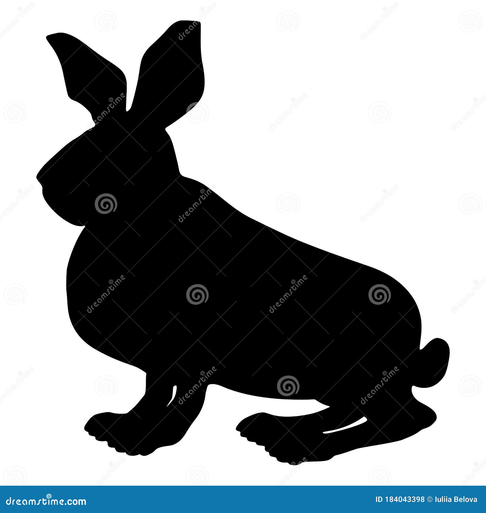 Peppy Sitting Hare. Silhouette. Vector Illustration Isolated On A White ...