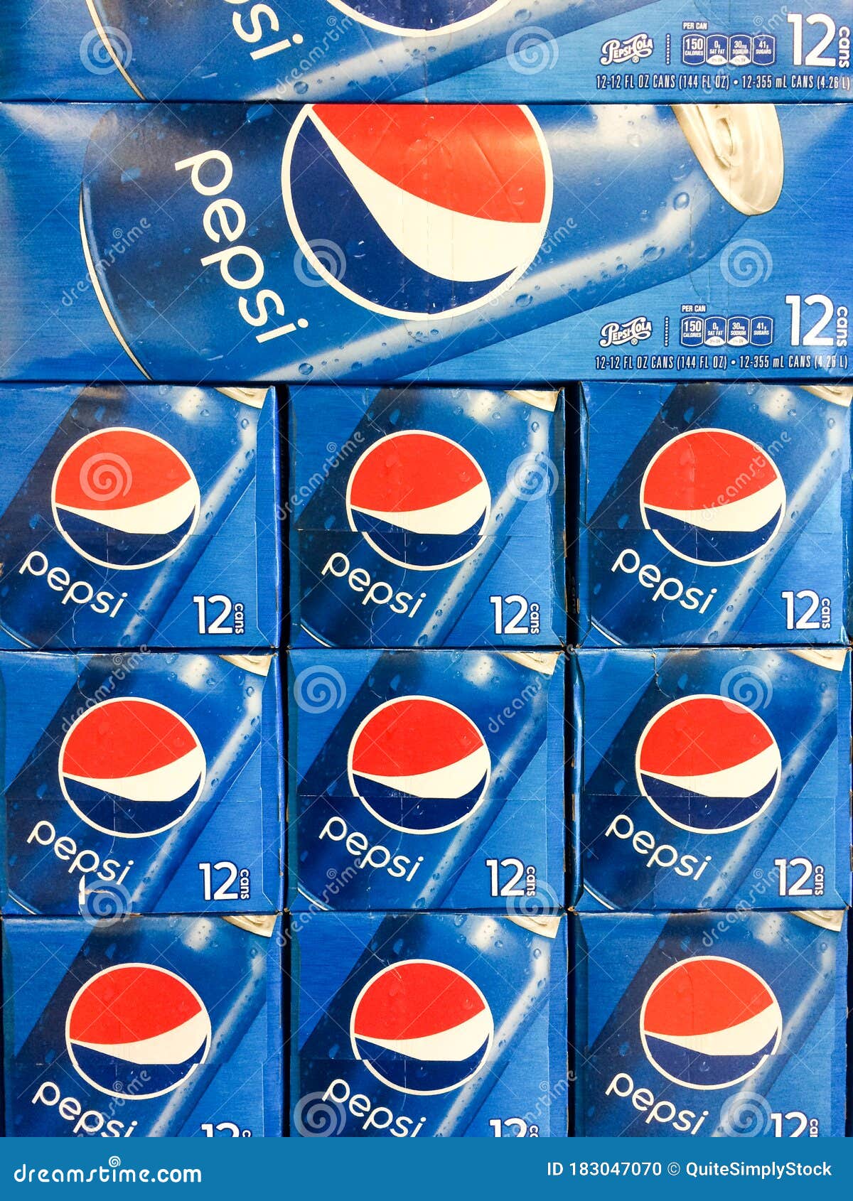 Pepsi Cases On Display. Pepsi And PepsiCo Are Among The Largest ...