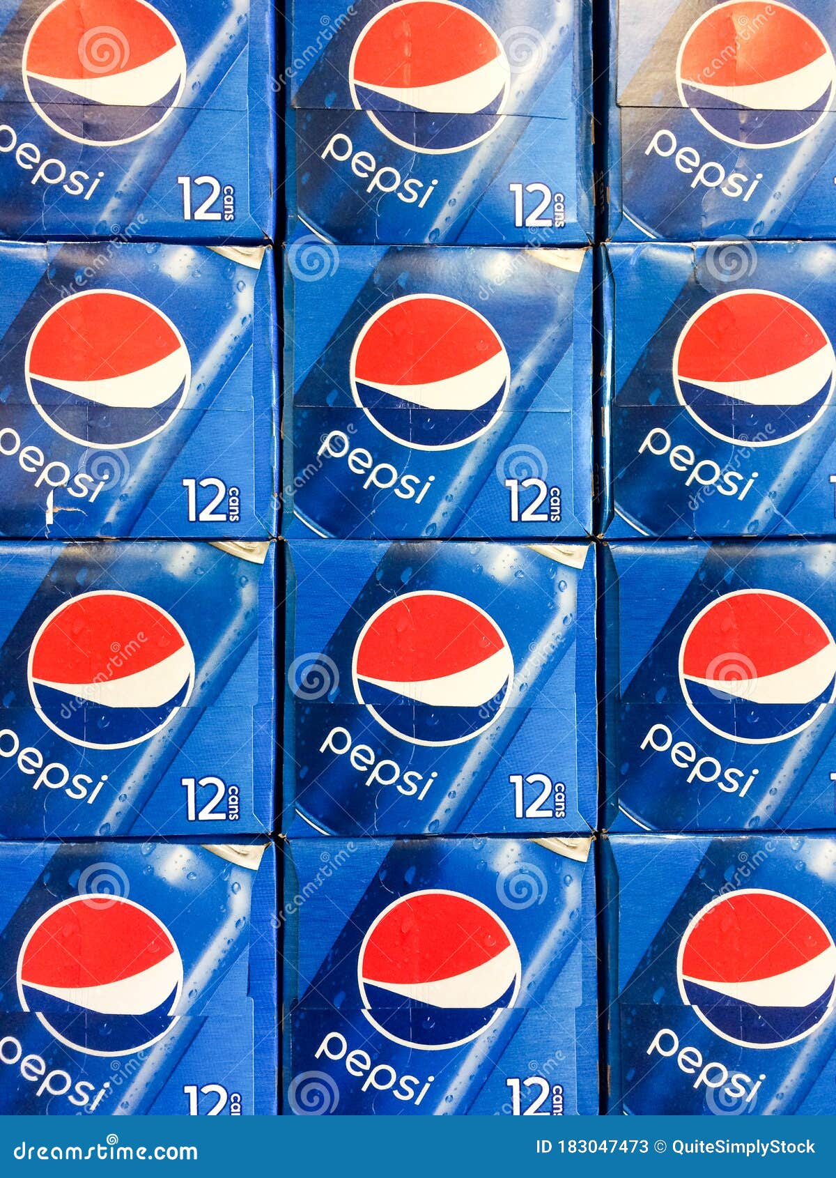 Pepsi Cases Red and Blue White Logo Editorial Stock Photo - Image of ...