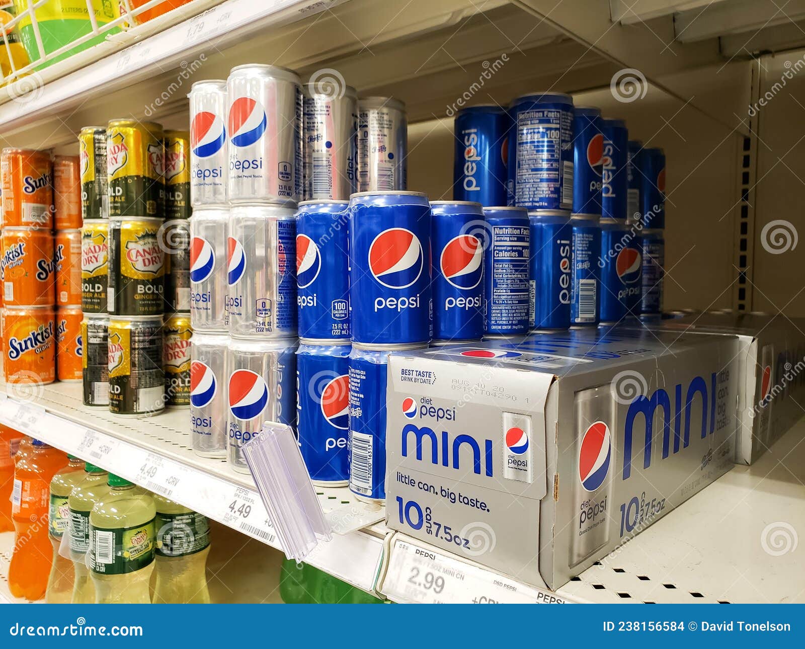 Pepsi Mini Soda Cans at Store Editorial Stock Image - Image of shop ...