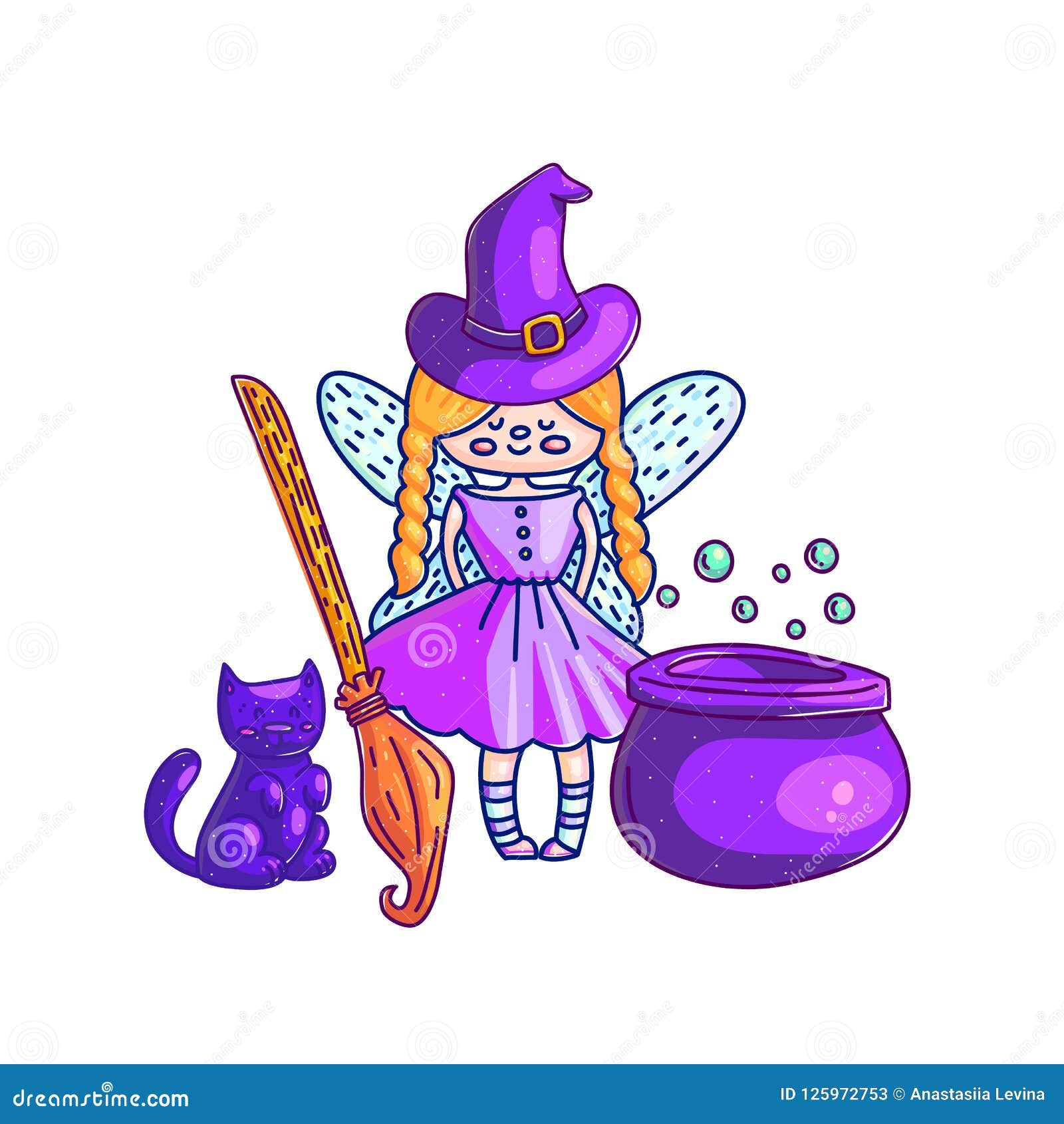 Pequeña hada de la bruja ilustración del vector. Ilustración de icono ...