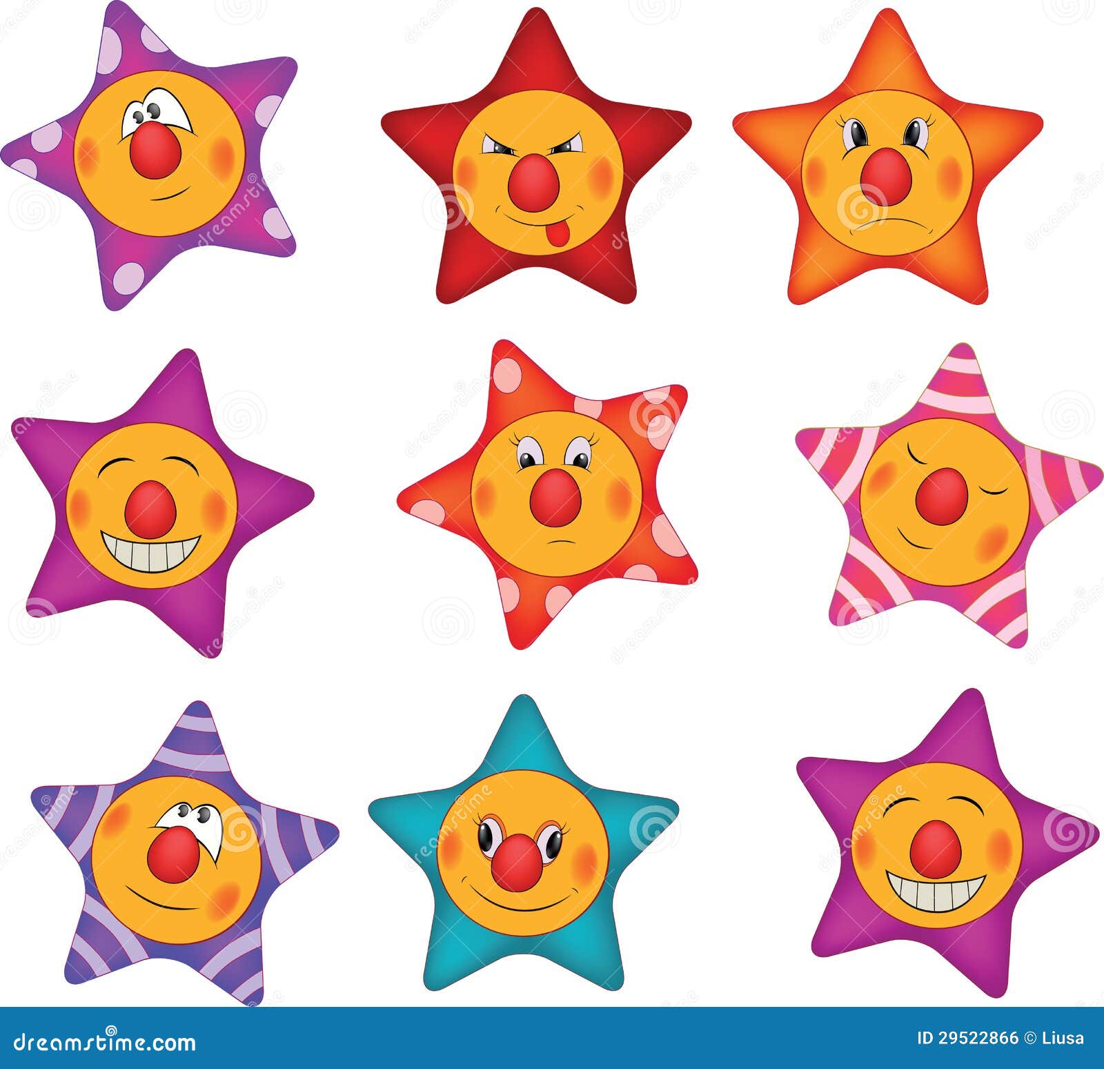 Pequeña Historieta Alegre De Los Asteriscos Ilustración del Vector ...