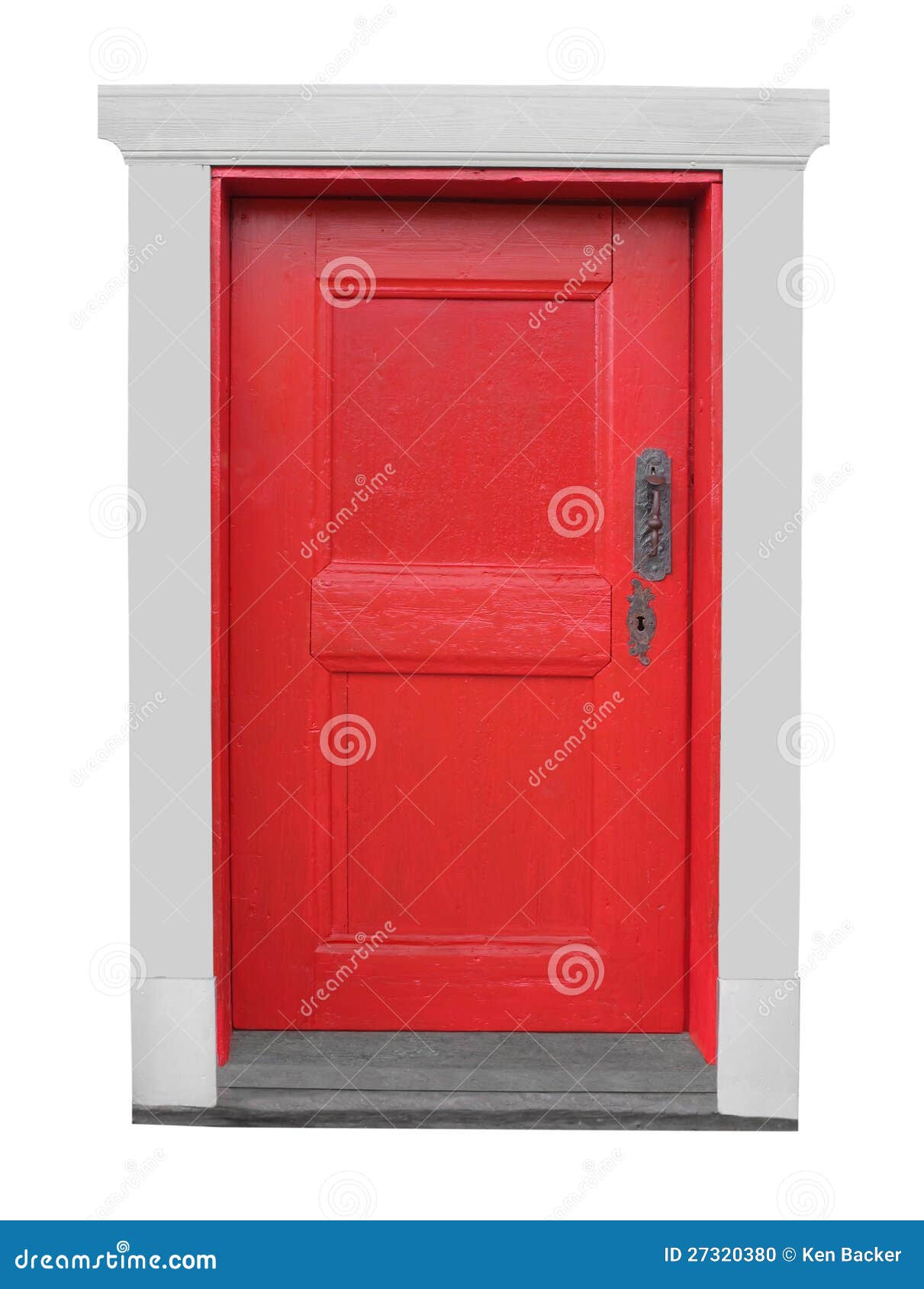 Pequeña Puerta Roja De Madera Vieja Aislada. Foto de archivo - Imagen ...