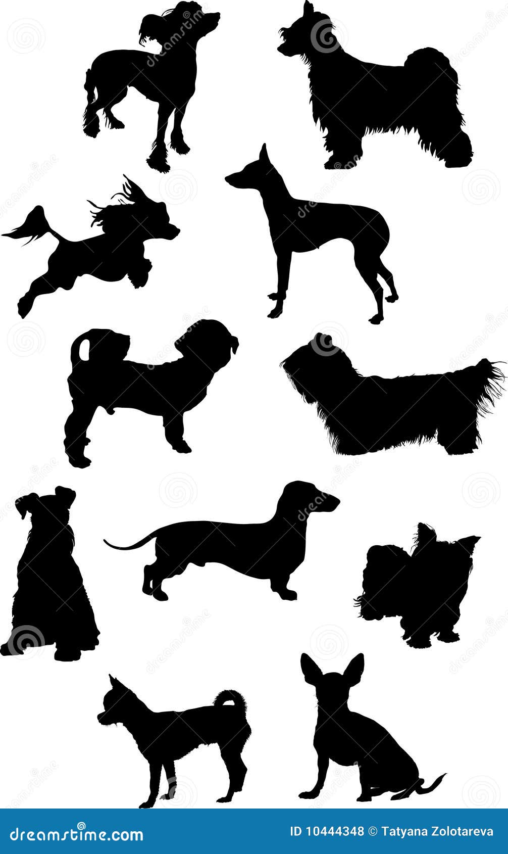 Pequeñas Siluetas De Los Perros Ilustración del Vector - Ilustración de ...
