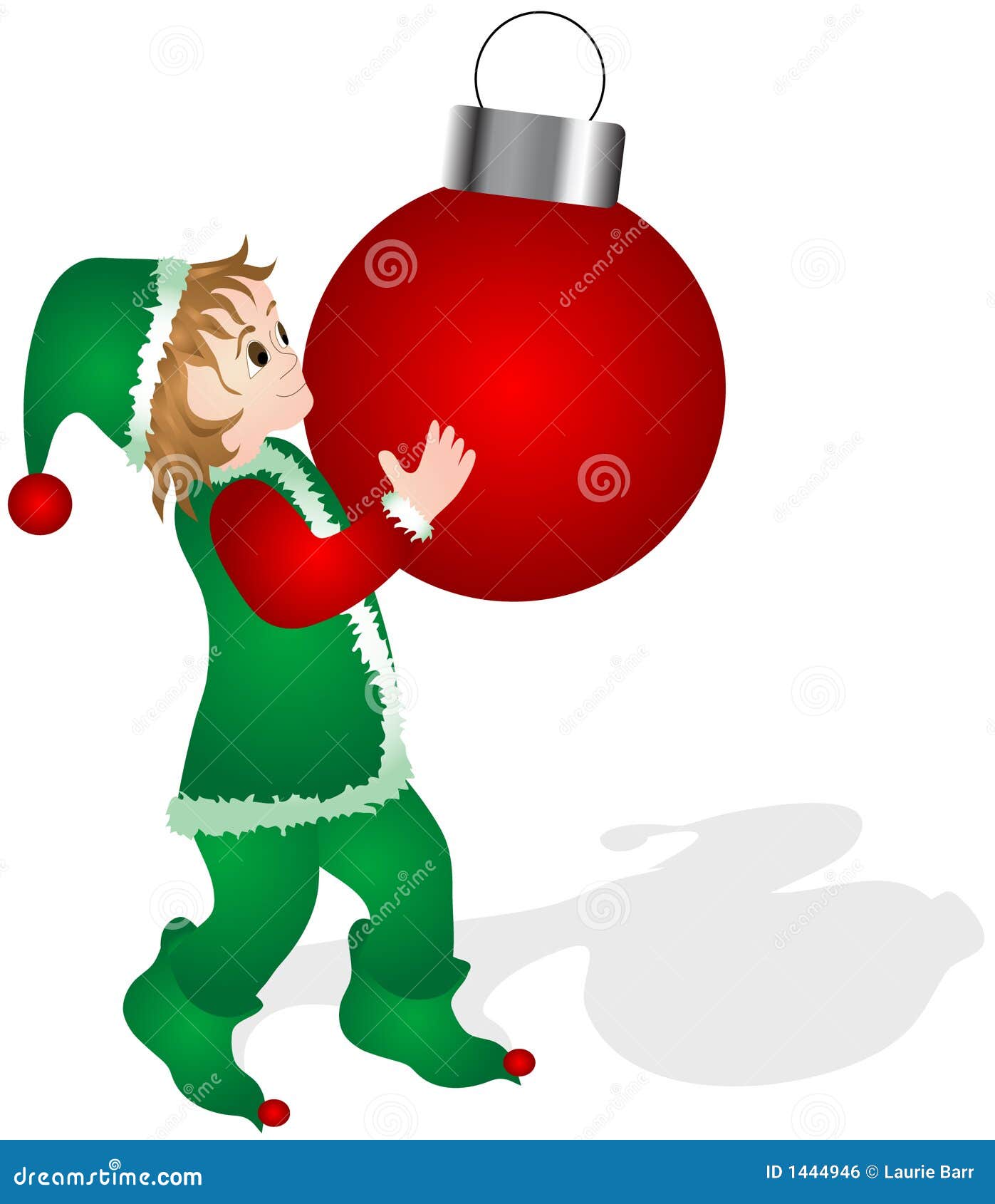 Pequeño Duende, Bola Grande Stock de ilustración - Ilustración de ...