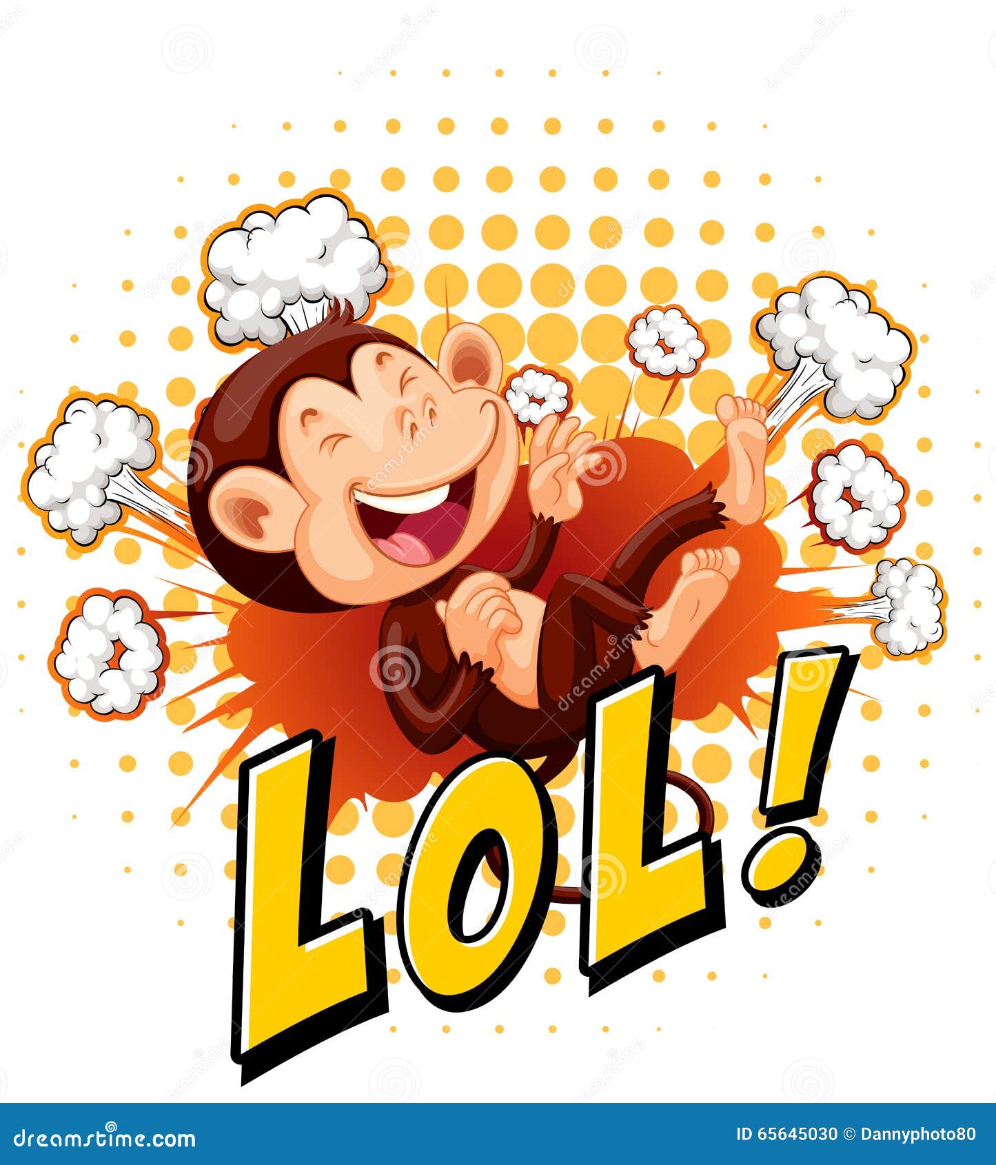 Pequeño Mono Que Ríe En El Piso Ilustración del Vector - Ilustración de ...