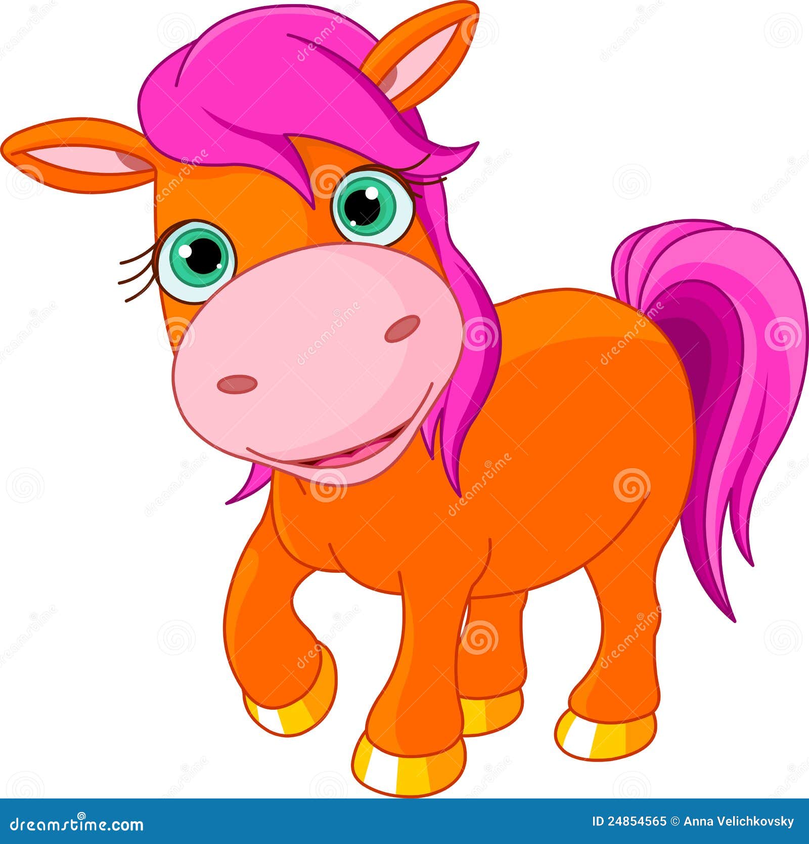 Pequeño potro lindo ilustración del vector. Ilustración de poco - 24854565