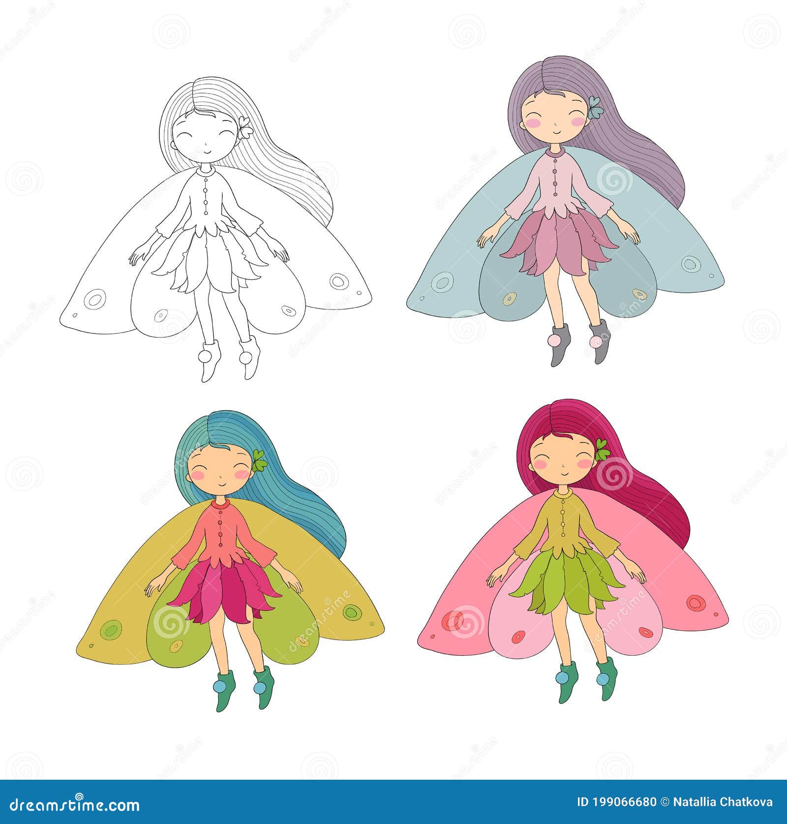 Pequena Fada. Princesa E Elfos De Madeira Ilustração do Vetor ...