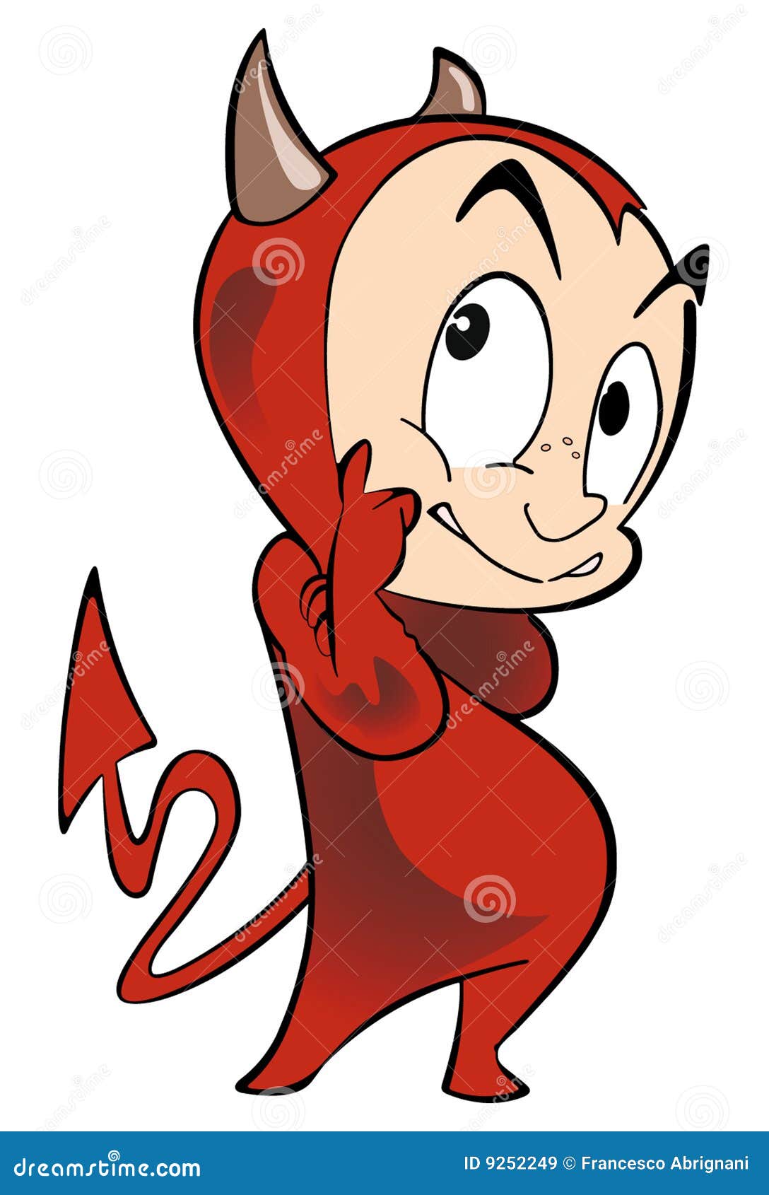 Pequeño diablo ilustración del vector. Ilustración de sonrisa - 9252249