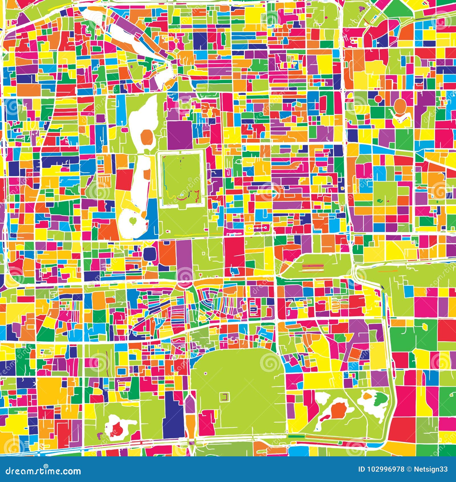 Pequim, China, Mapa Colorido Do Vetor Ilustração do Vetor - Ilustração ...