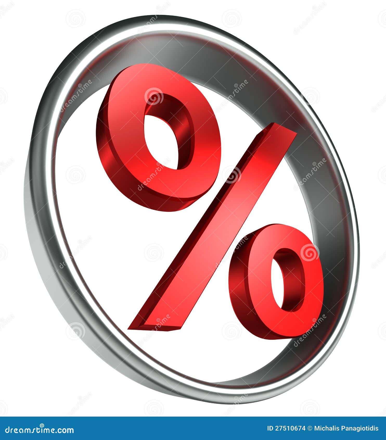 Per Cent Red Symbol in Round Frame Stock Illustration - Illustration of ...