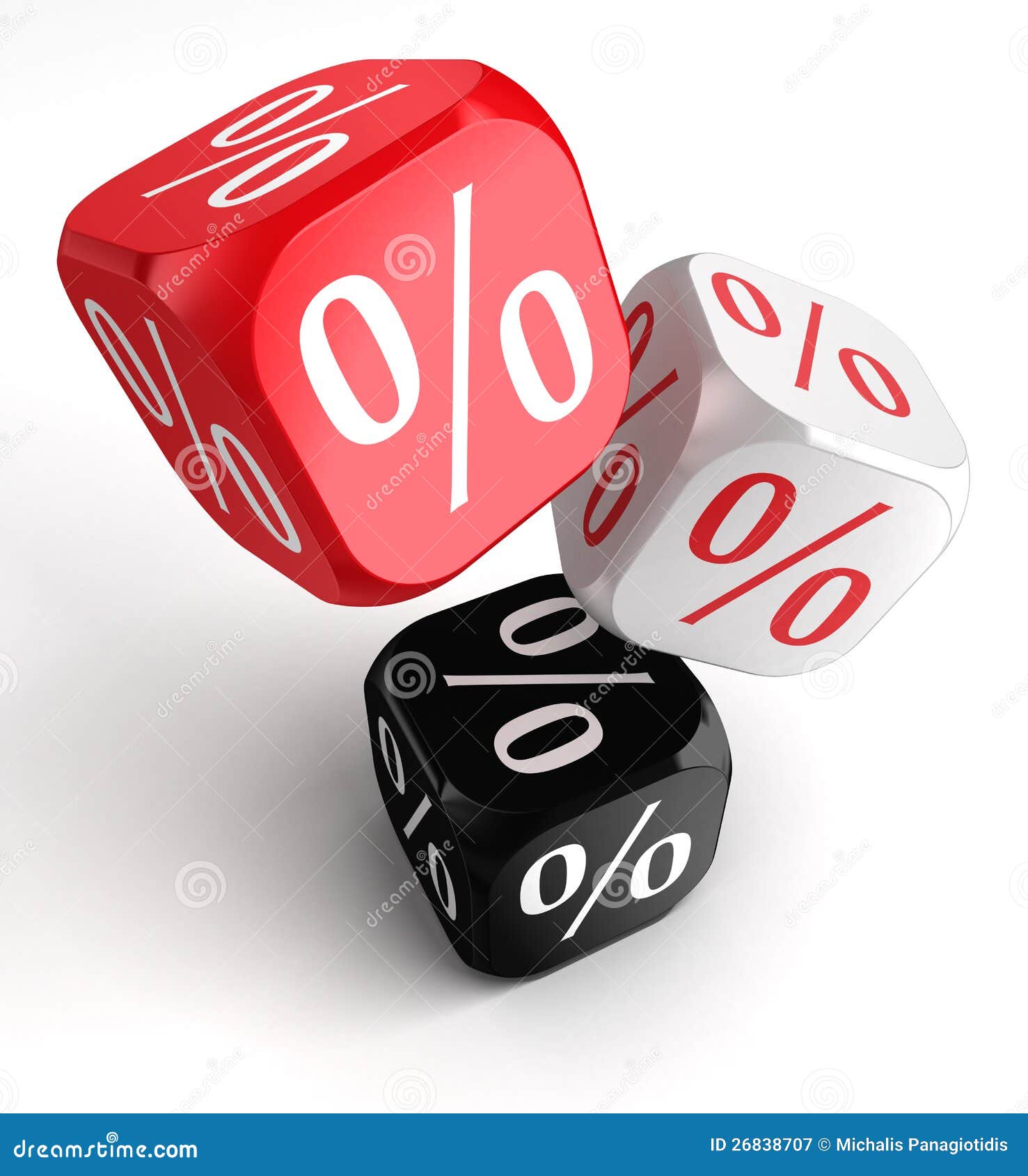 Per Cent Symbol on Dice Cubes Red White Black Stock Illustration ...