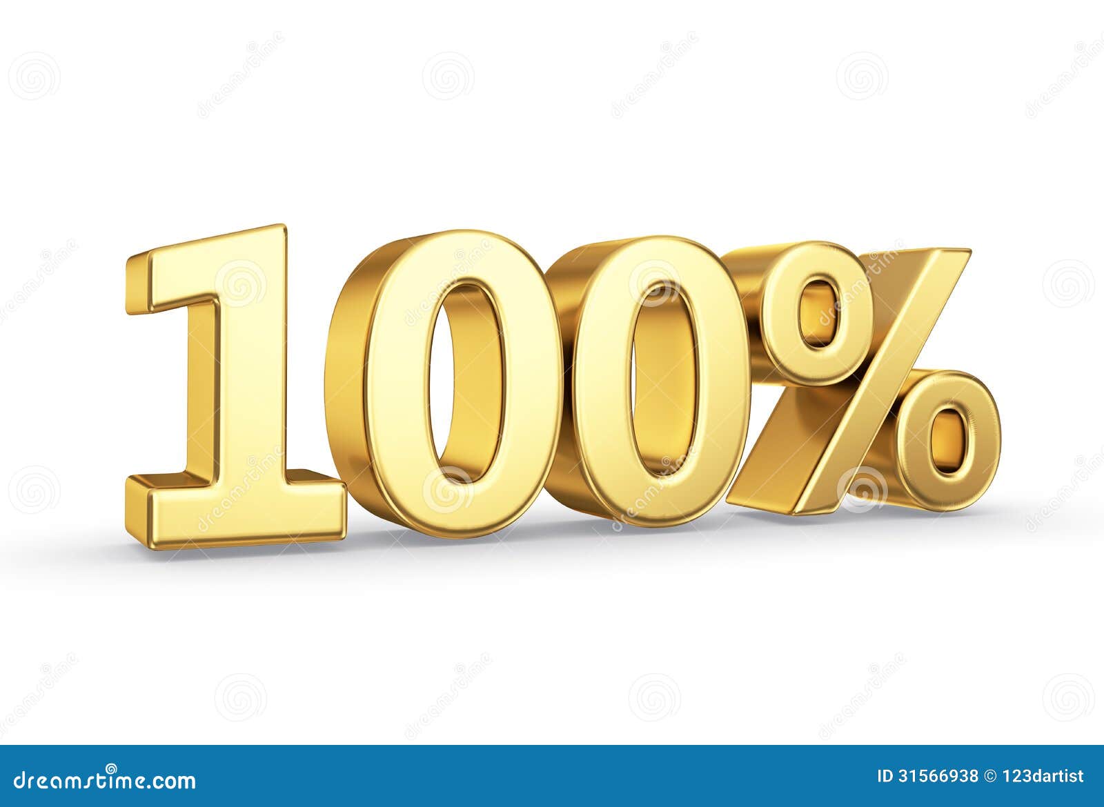 100 Per Cento Dorati Isolati Illustrazione di Stock - Illustrazione di ...
