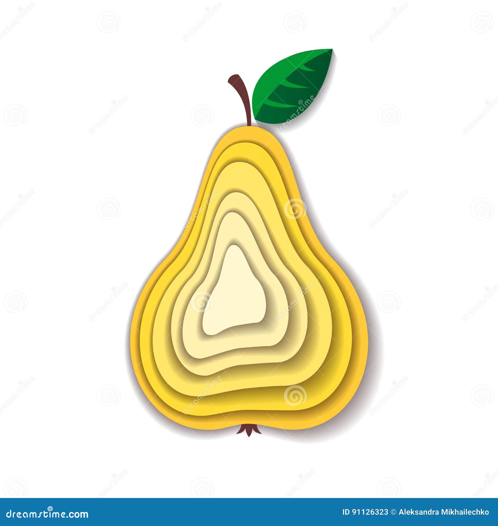 Pera de papel da arte ilustração do vetor. Ilustração de corte - 91126323