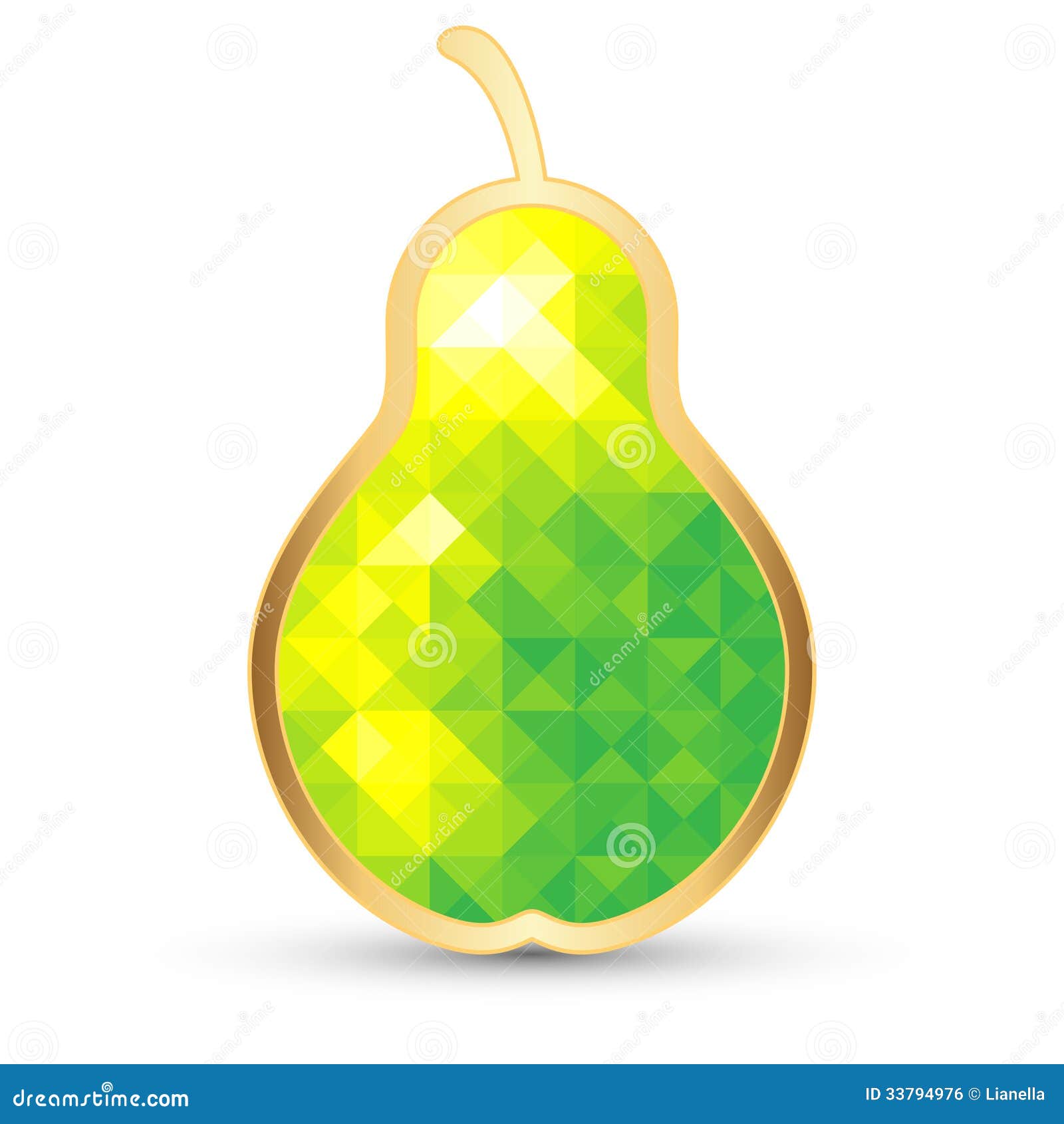 Pera stilizzata su bianco illustrazione vettoriale. Illustrazione di ...