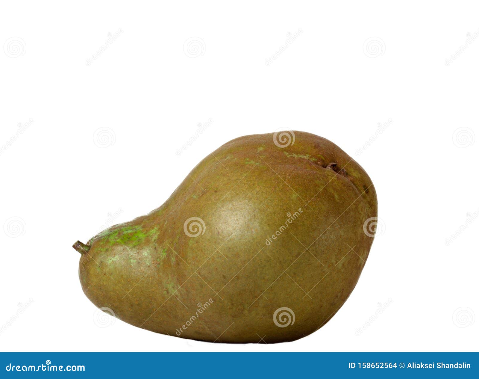 Pera Verde Curva Sobre Fondo Blanco Foto de archivo - Imagen de verde ...
