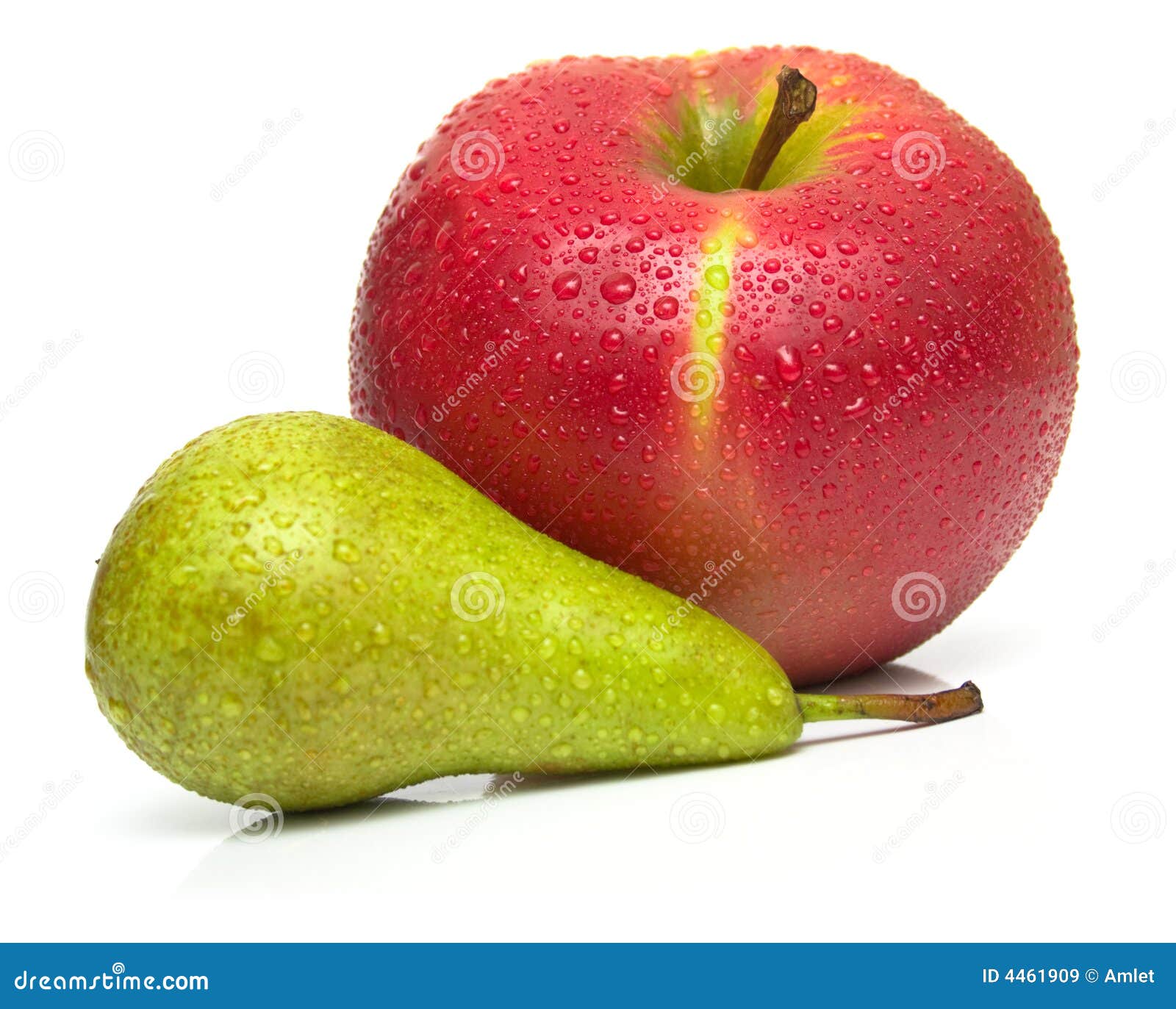 Pera Verde E Mela Rossa Matura 2 Immagine Stock - Immagine di sano ...