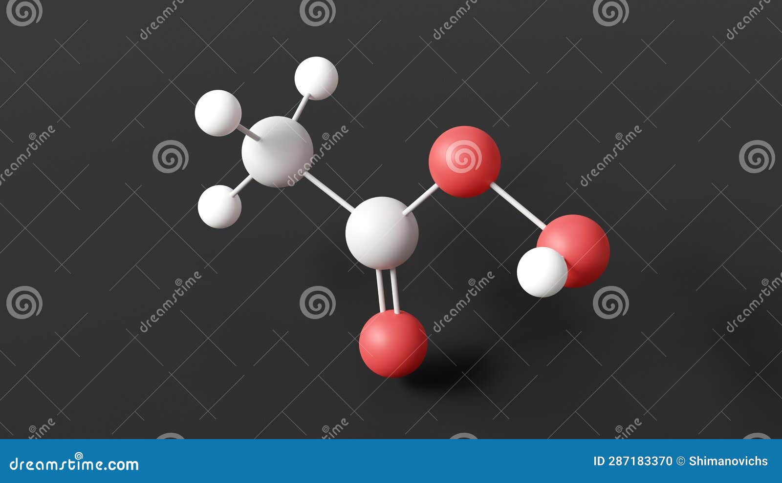 Peracetic Acid Molecule, Molecular Structure, Peroxy Acid, Ball and ...