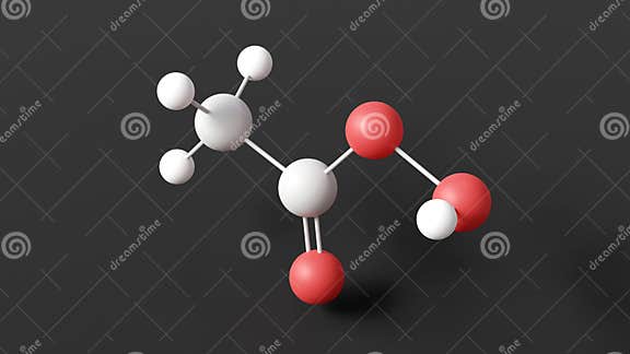 Peracetic Acid Molecule, Molecular Structure, Peroxy Acid, Ball and ...