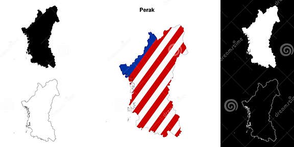 Perak outline map stock illustration. Illustration of area - 324287708